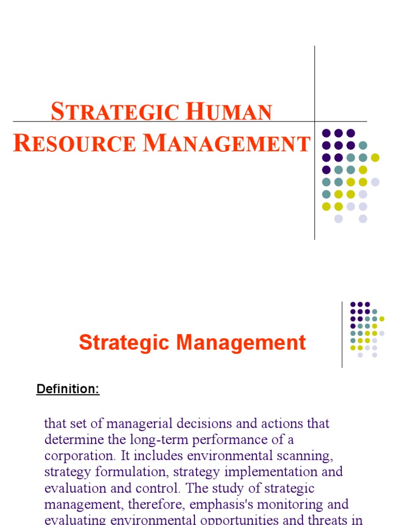 Strategic Human Resource Management | PDF