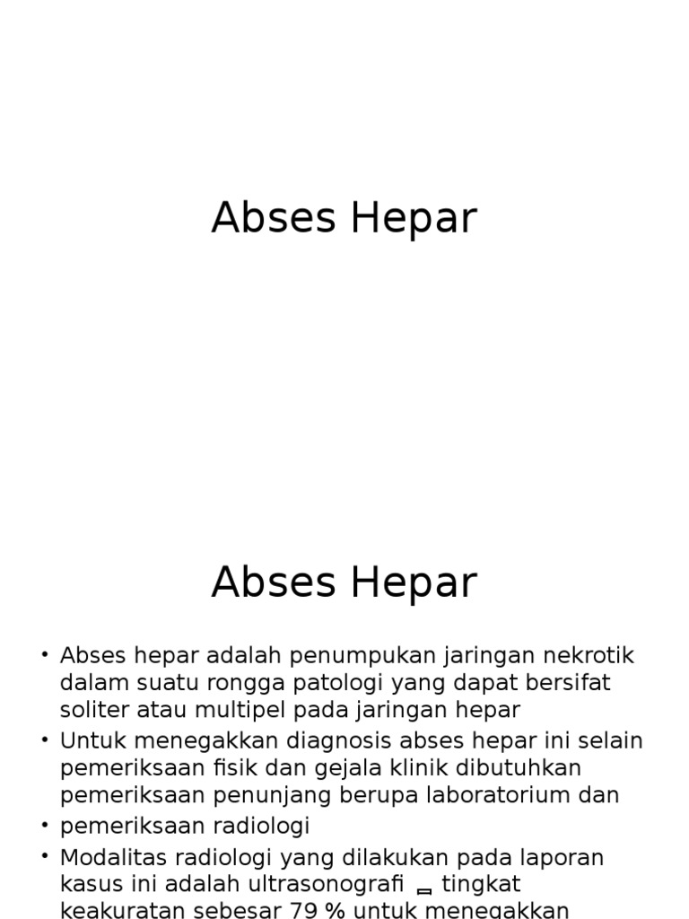 Diagnosis dan Gejala Abses Hepar | PDF