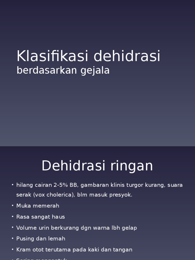 Klasifikasi Dehidrasi | PDF