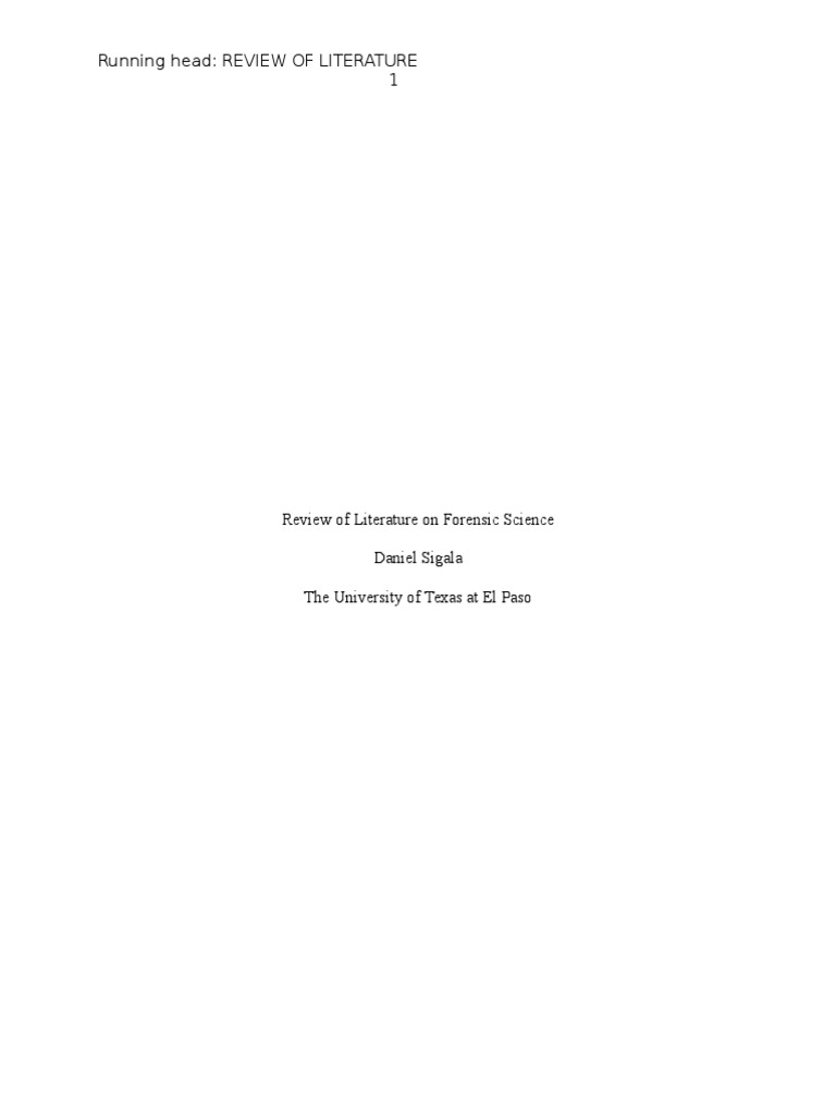 Review of Literature | PDF | Forensic Science | Crime Scene