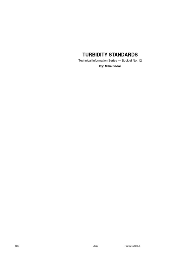 Turbidity Standards | PDF | Chemical Equilibrium | Calibration
