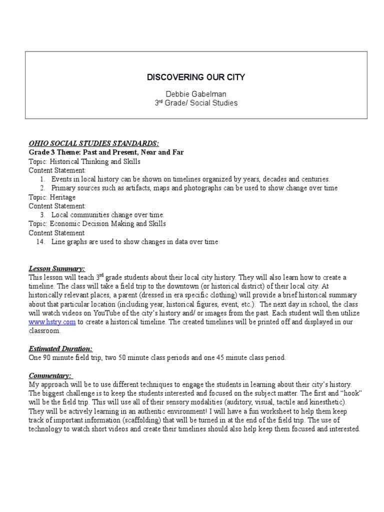 Discovering Our City: Ohio Social Studies Standards | Download Free PDF ...