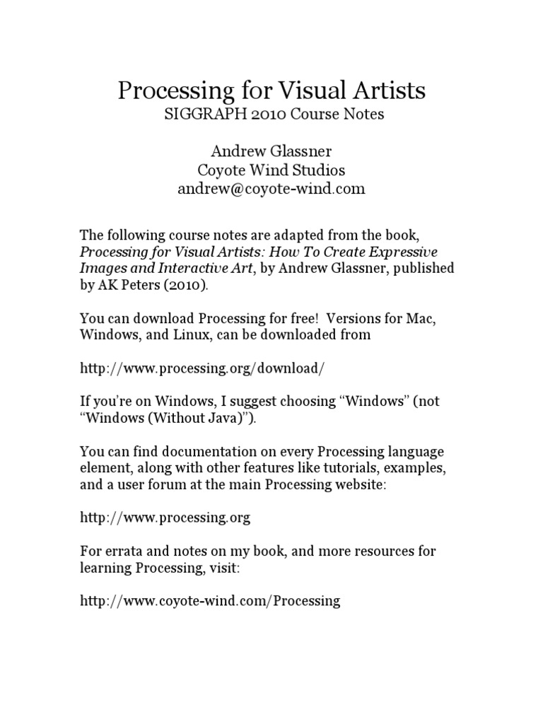 Processing For Visual Artists - How To Create Expressive Images and ...