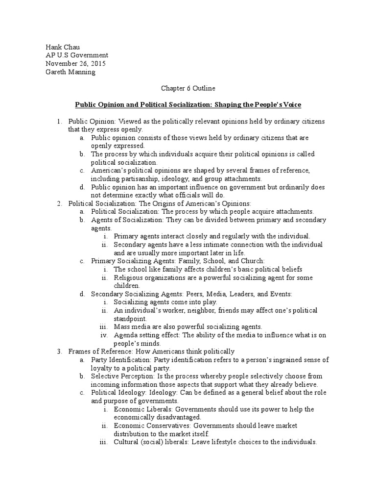 Political Socialization and Public Opinion | PDF | Conservatism ...
