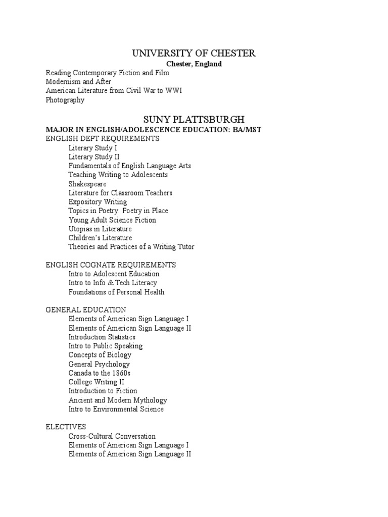 English Major Curriculum Overview | PDF | Social Science | History