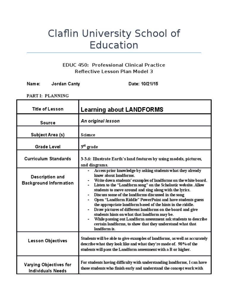 Reflective Lesson Plan 3 | PDF | Lesson Plan | Educational Assessment