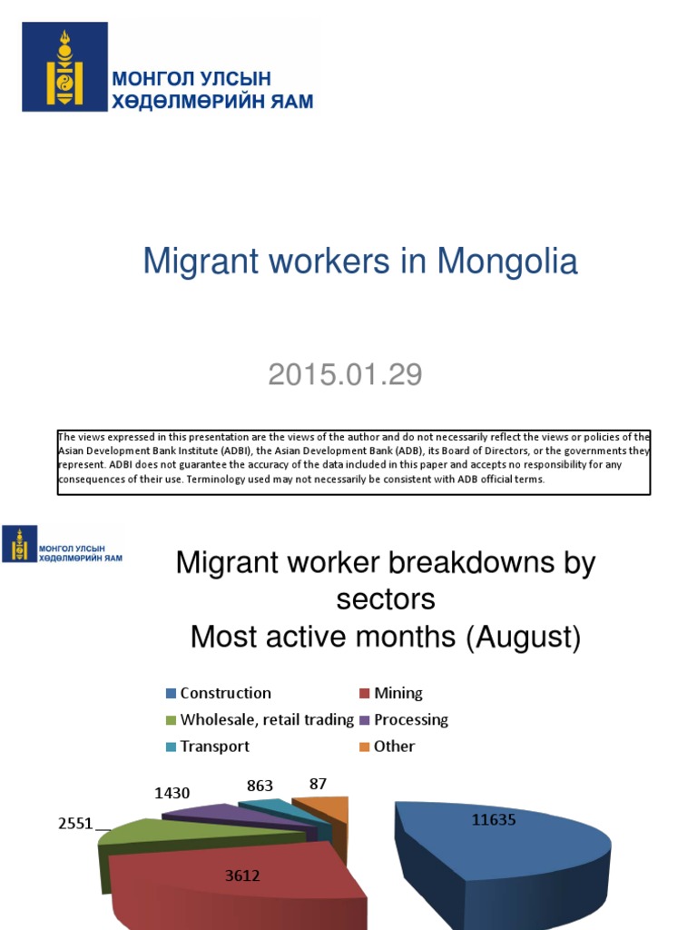 Country Presentation - Mongolia | PDF | Migrant Worker | Workforce