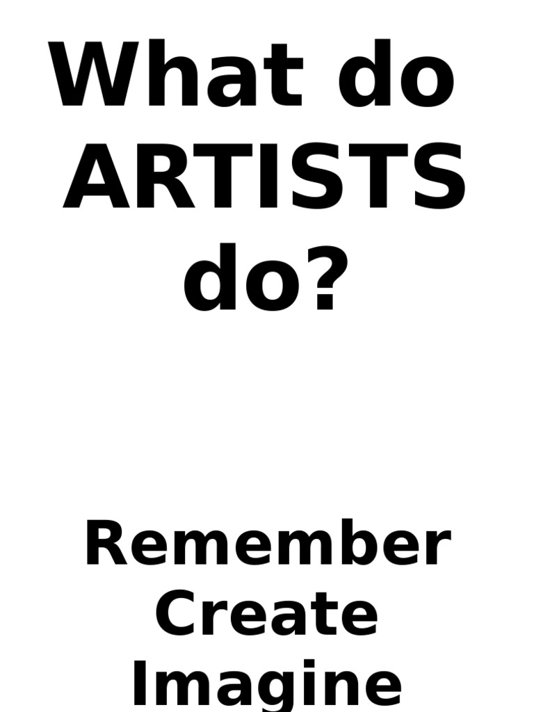 What Do Artists Do? | PDF
