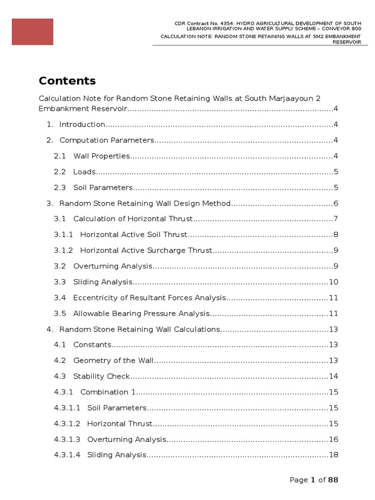 Retaining Wall Design Calculations | PDF | Geotechnical Engineering ...