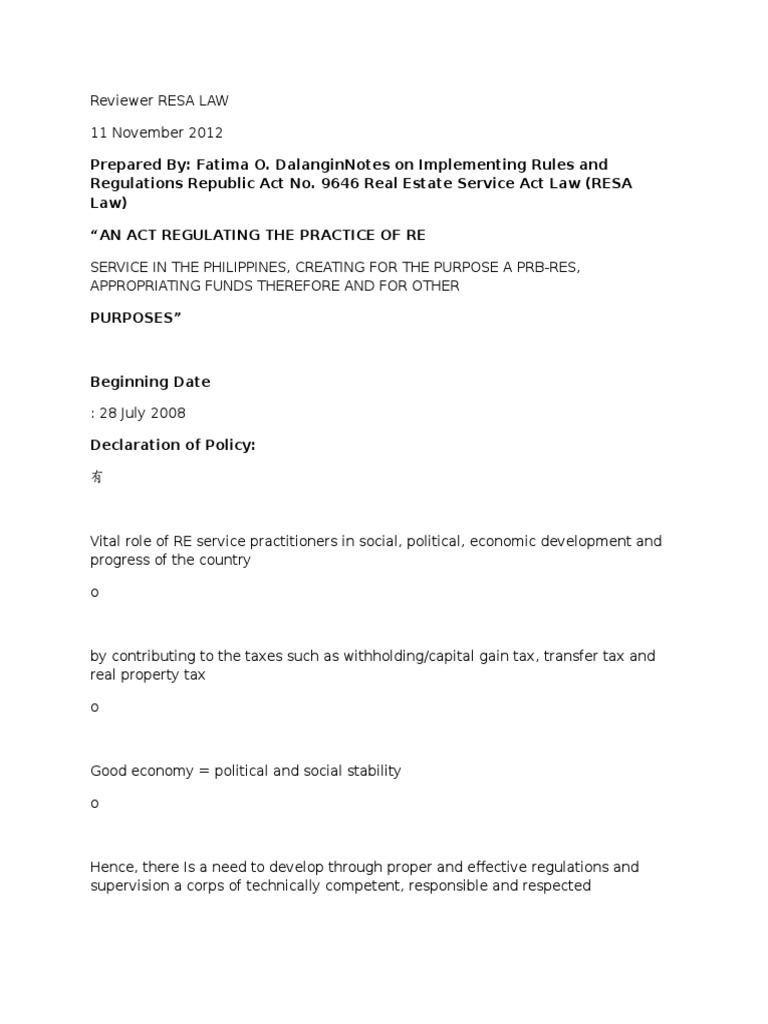Reviewer RESA LAW.doc | Licensure | Identity Document