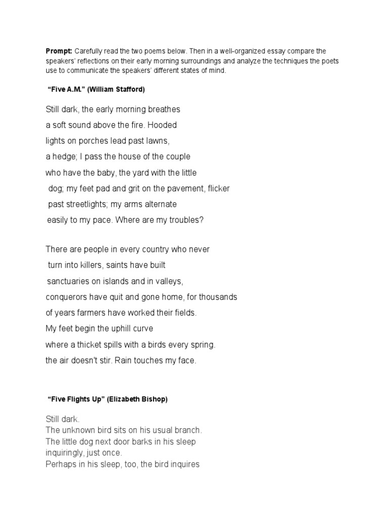 Paired Poems Pre Work | PDF | Poetry