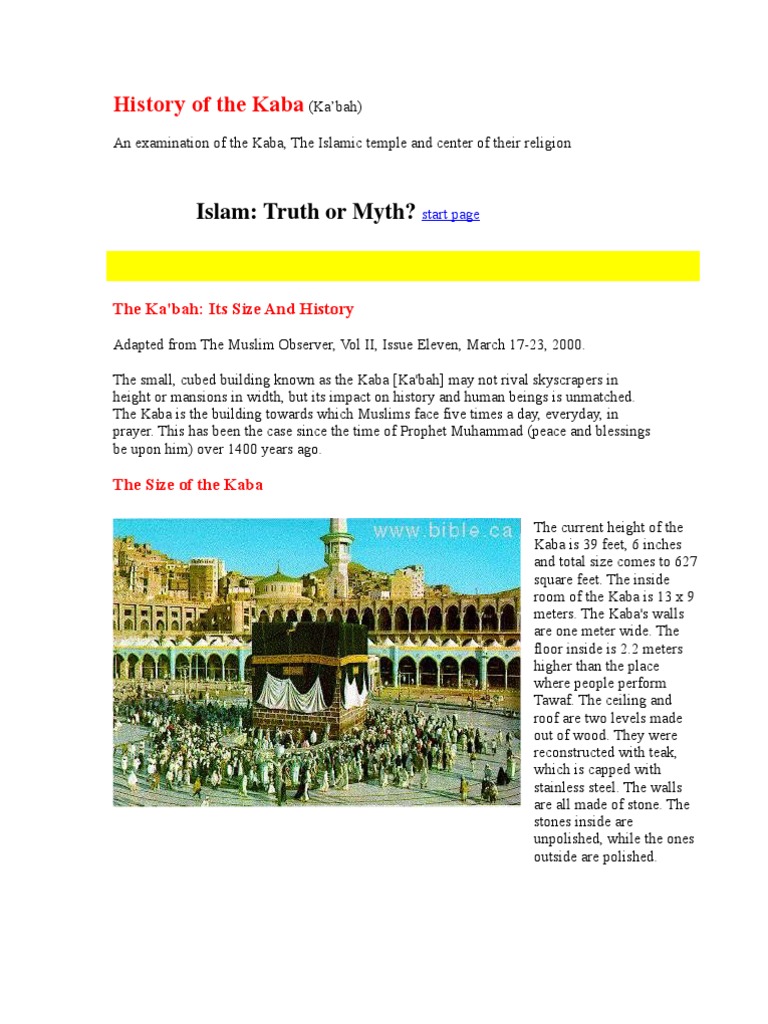 History of The Kaba | PDF | Muhammad | Abrahamic Religions