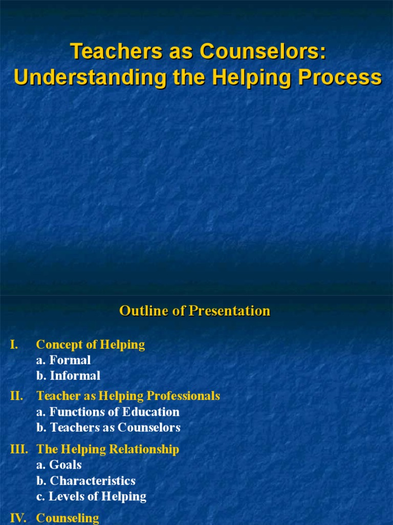 Teachers As Counselors1 - Presentation | PDF | School Counselor | Human