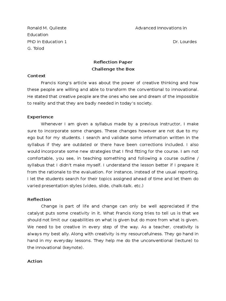 Challenge The Box - CERAE | PDF | Creativity | Pedagogy