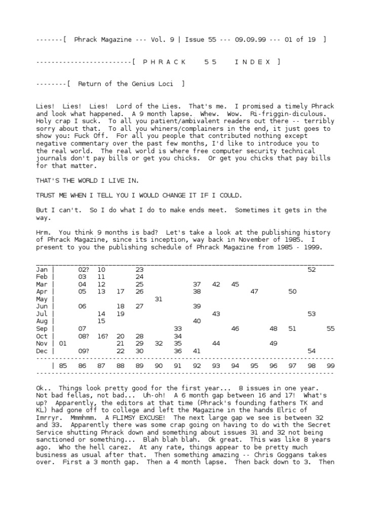 Phrack Magazine Issue 55 | PDF | Transmission Control Protocol ...