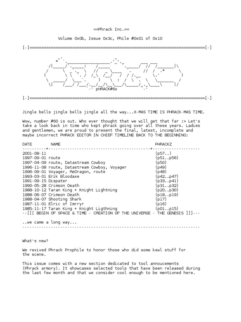 Phrack Magazine Issue 60 | PDF | World Wide Web | Internet & Web