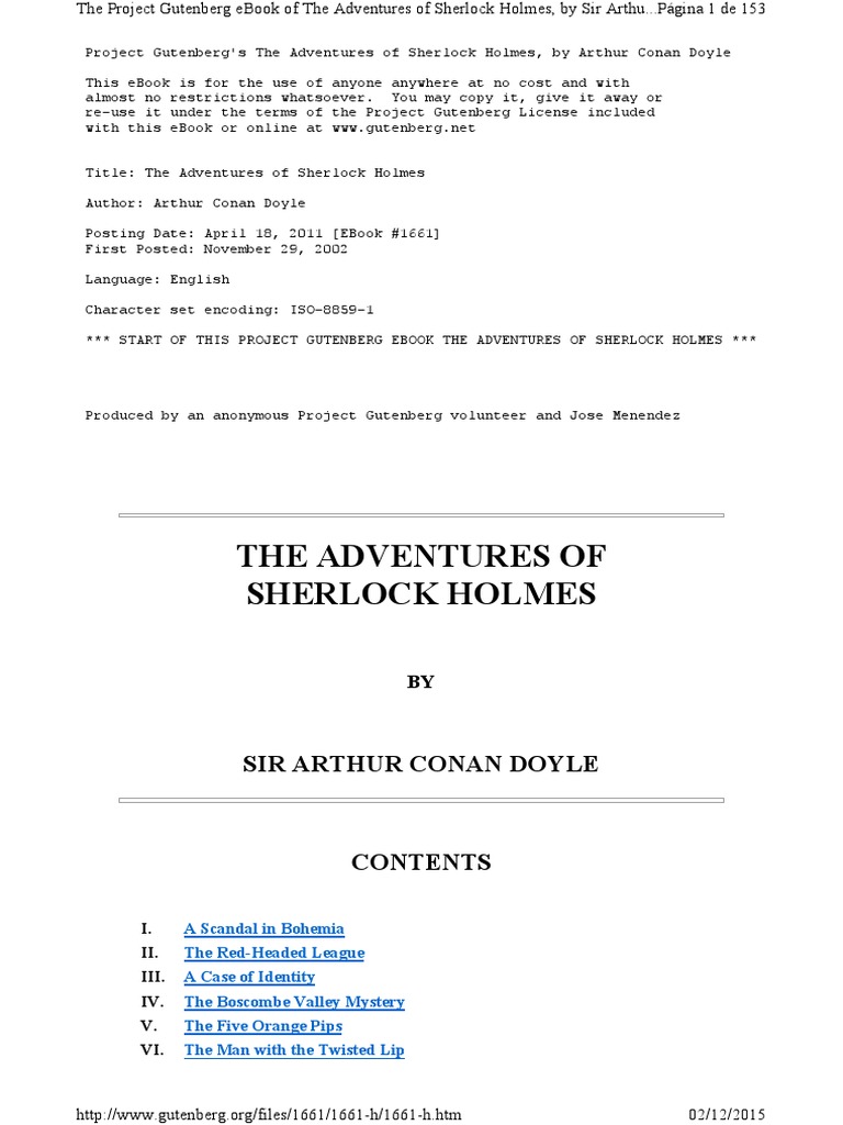 The Adventures of | PDF | A Scandal In Bohemia | Sherlock Holmes