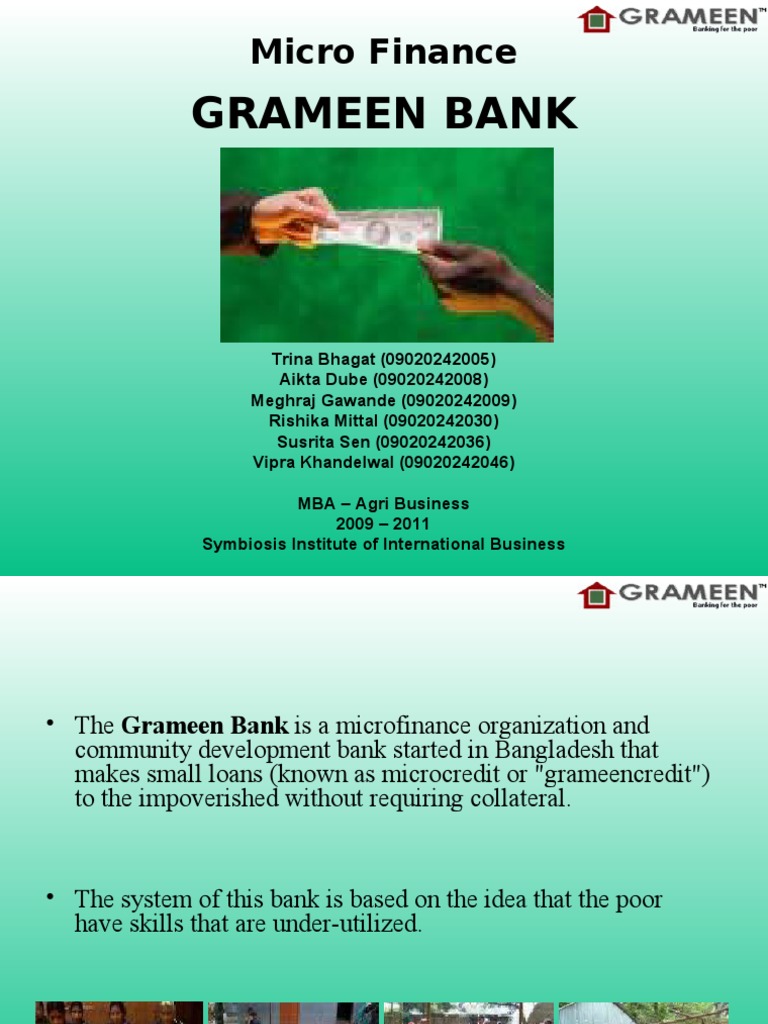 Micro Finance-Grameen Bank | PDF | Microcredit | Microfinance