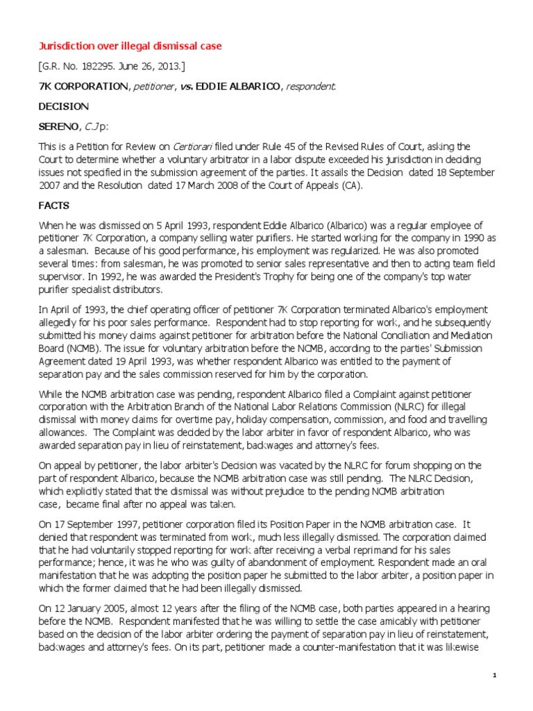 LabRel Cases 10 | PDF | Arbitration | Jurisdiction