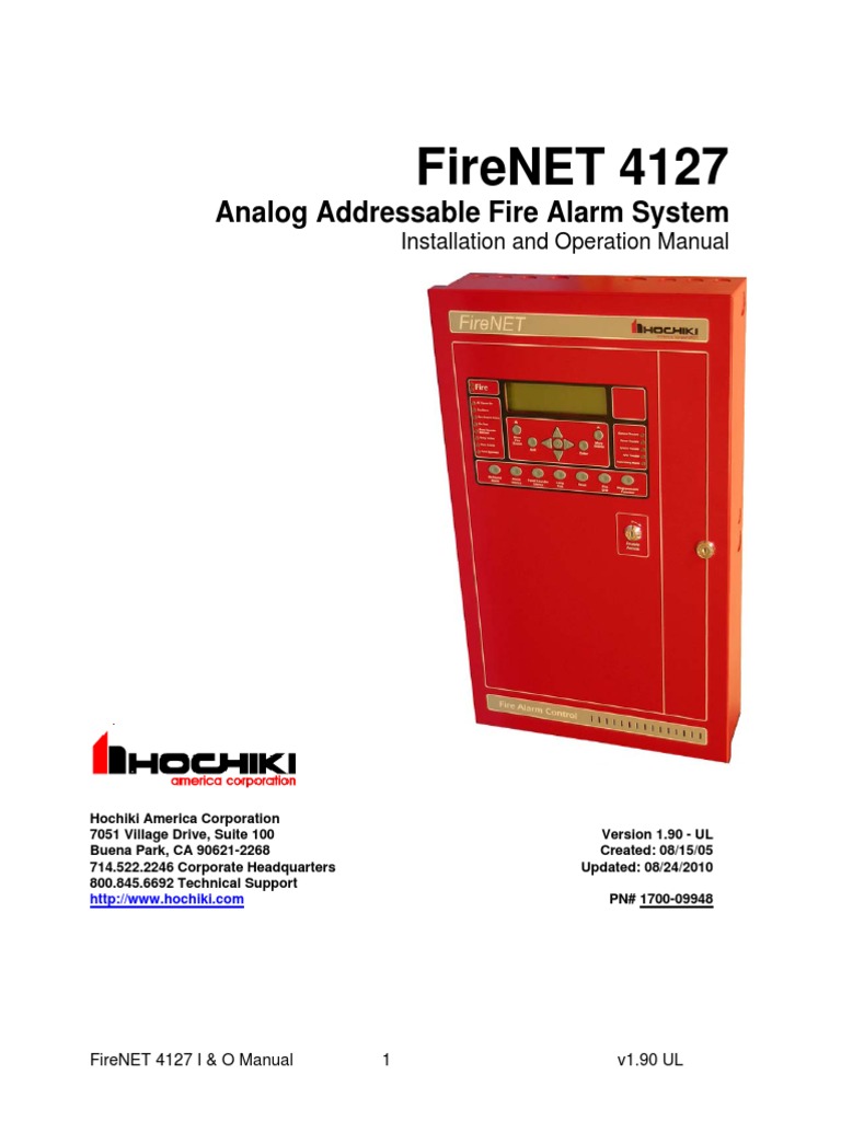 FireNET 4127 Analog Addressable Fire Alarm System, 9th Ed Installation ...