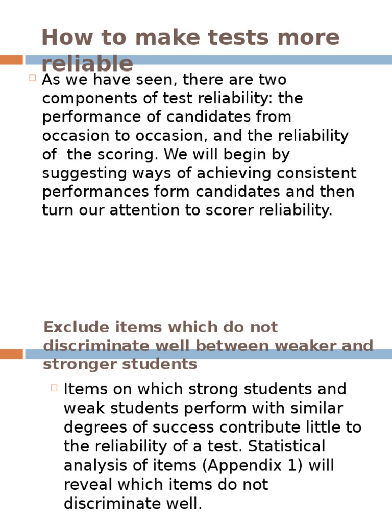 How To Improve Reliability | PDF | Epistemology | Behavioural Sciences