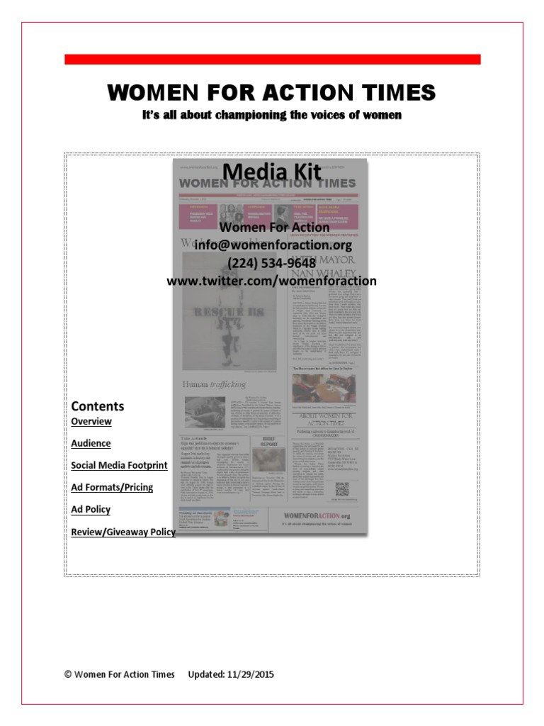 Women For Action Times Media Kit Rev. 12/2/15 | PDF