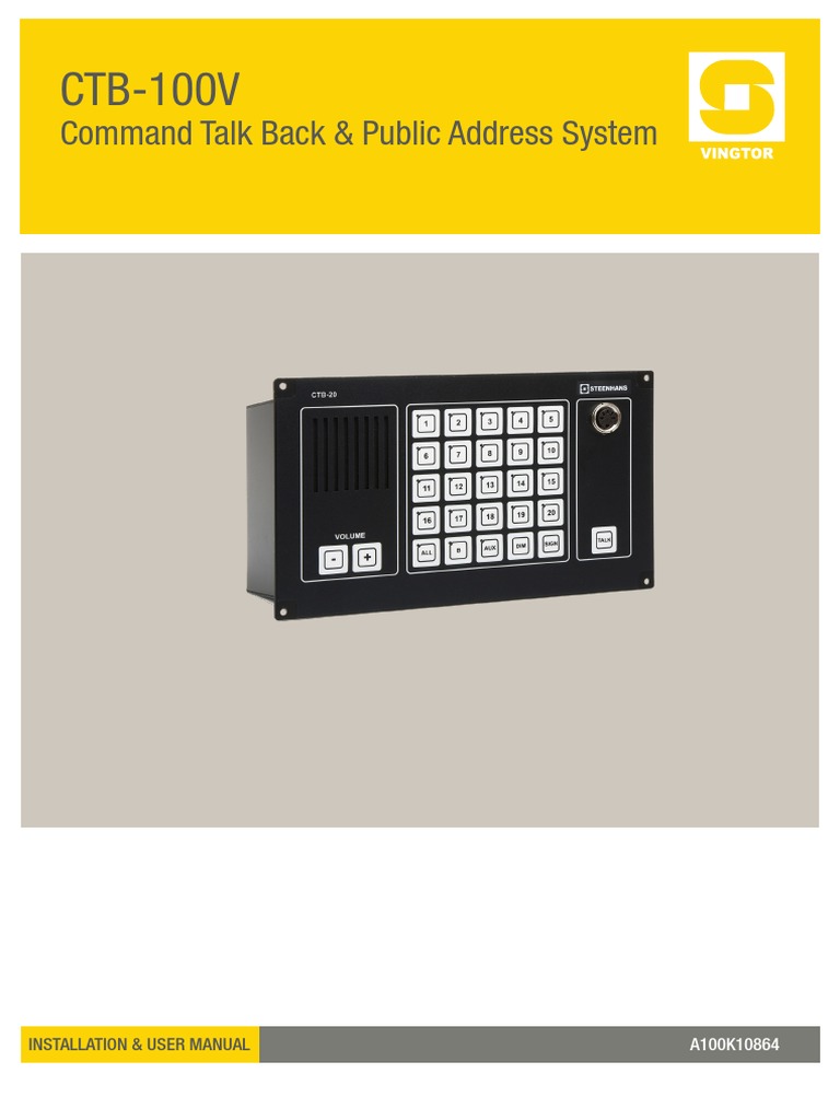 A100K10864 CTB-100V Installation and User Manual | PDF | Switch | Power ...