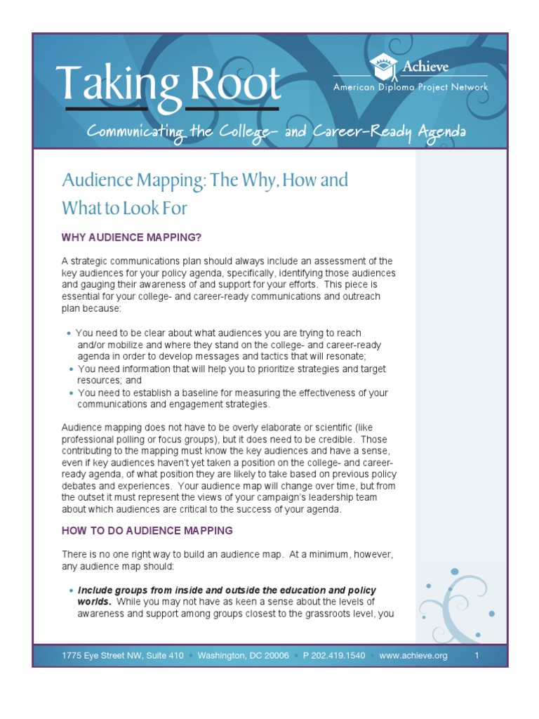 Taking Root: Audience Mapping: The Why, How and What To Look For | PDF ...