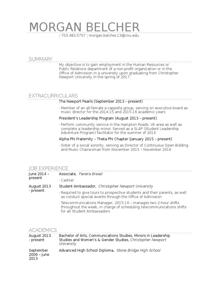 Updated Student Resume | PDF