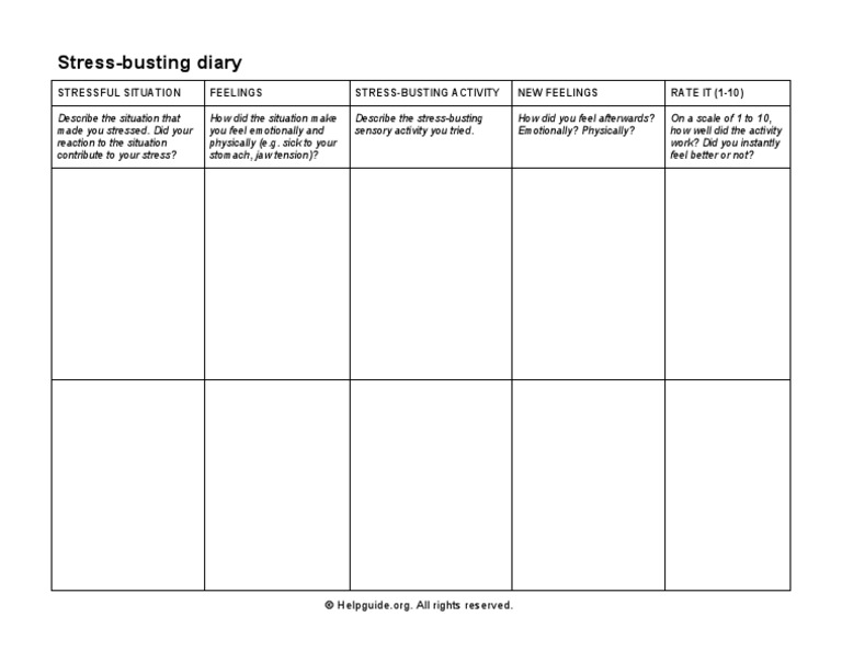 Stress Busting Diary | PDF
