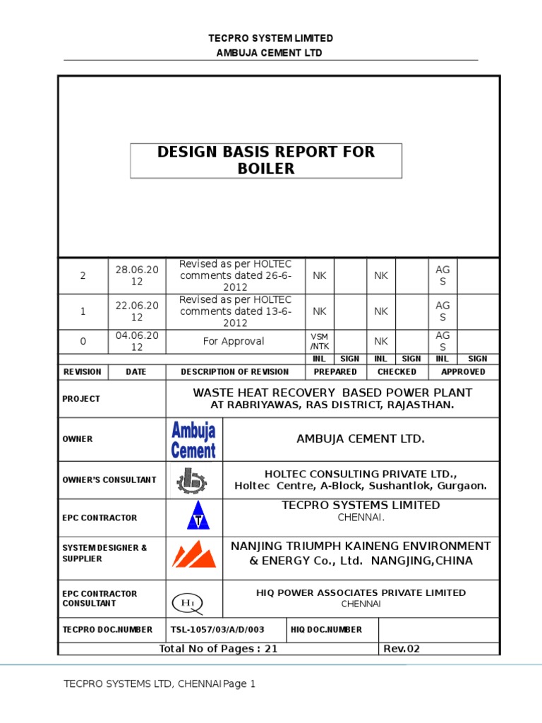 AQC Boiler Design for Cement Plant | PDF | Boiler | Energy Technology