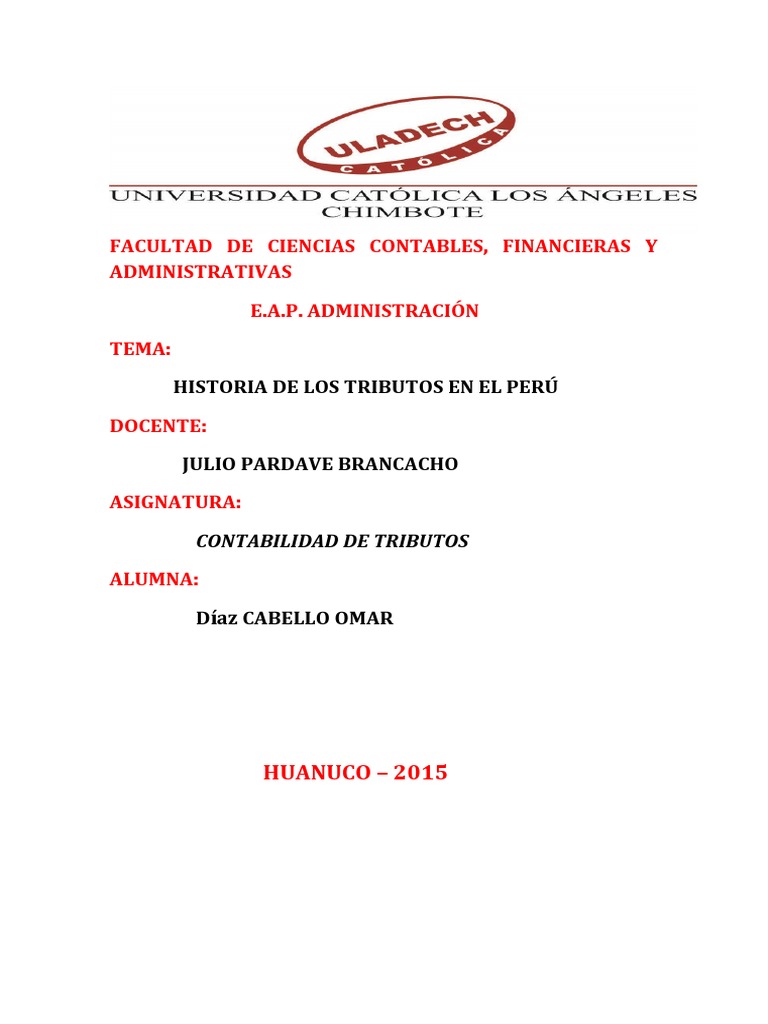 Historia de Los Tributos en El Perú | PDF | Imperio Inca | Impuestos