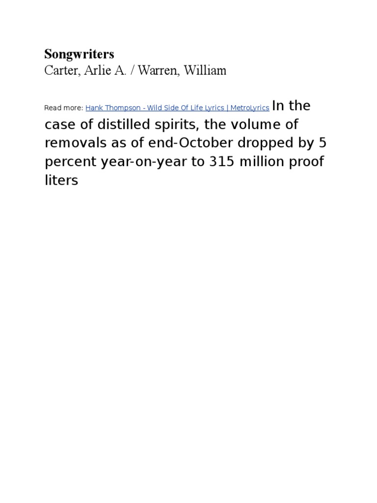 Carter, Arlie A. / Warren, William in The Case of Distilled Spirits ...