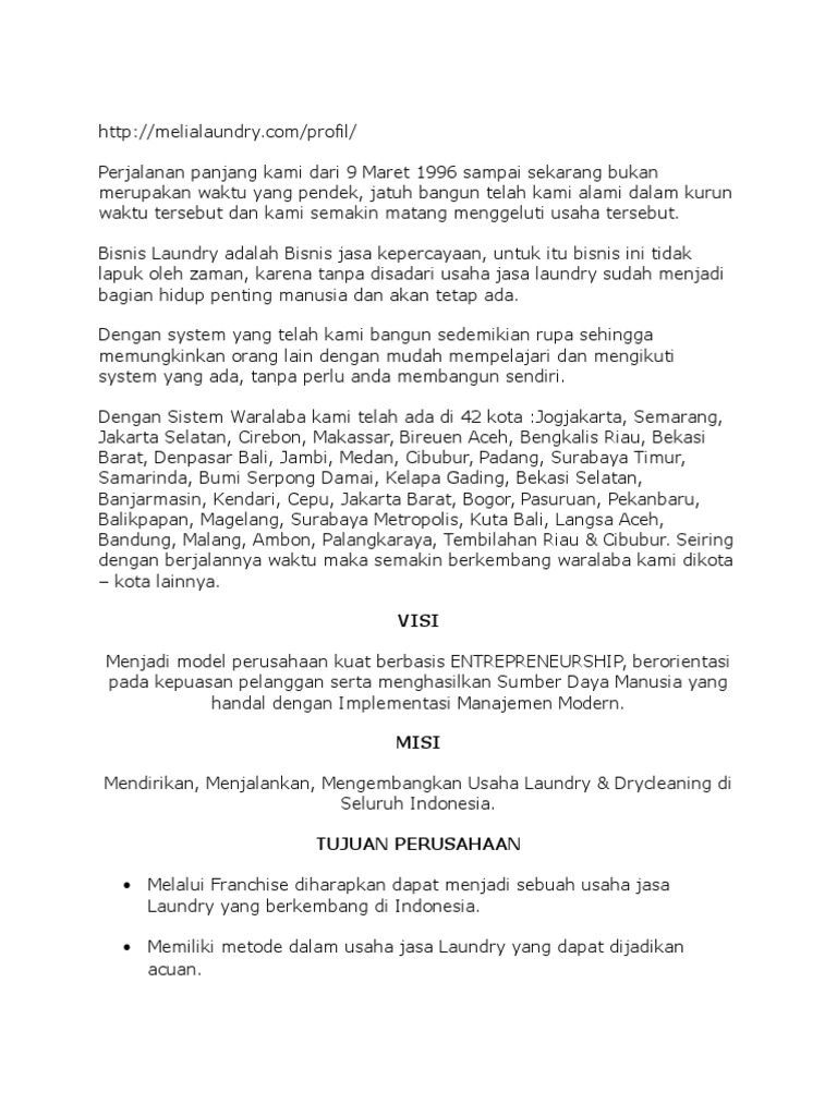 Contoh Profil Usaha | PDF