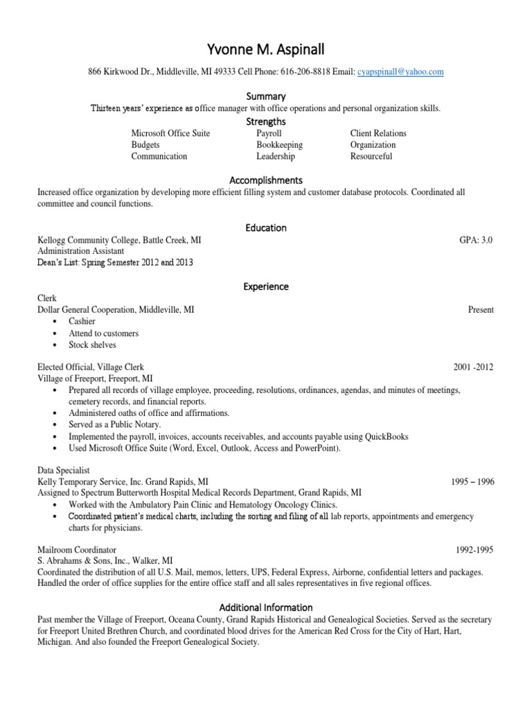 New Resume For Yvonne | PDF