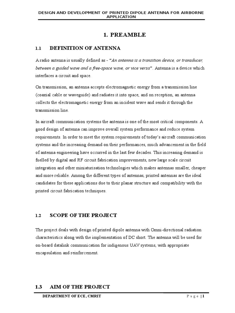 Printed Dipole Antenna | PDF | Computational Electromagnetics | Antenna (Radio)