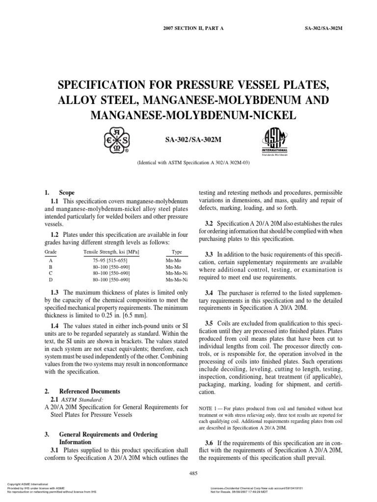 Asme Section II A Sa-302 Sa-302m | PDF | Structural Steel ...