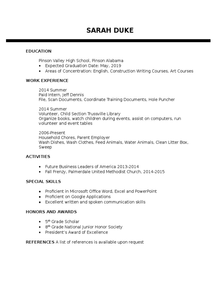 Sarah Duke's Resume and Skills Summary | PDF | Wellness