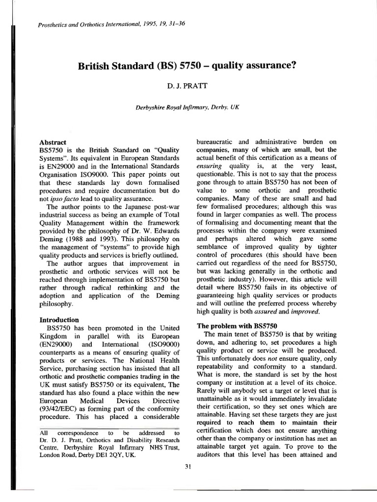 British Standards - Quality Assurance | PDF | Quality Assurance | Iso 9000