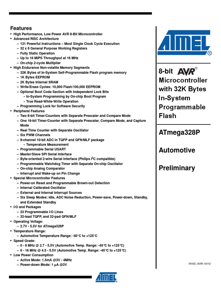 Atmega 328 P | PDF | Instruction Set | Booting