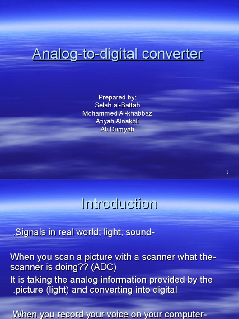 Analog To Digital Converters Presentation | PDF | Analog To Digital Converter | Algorithms