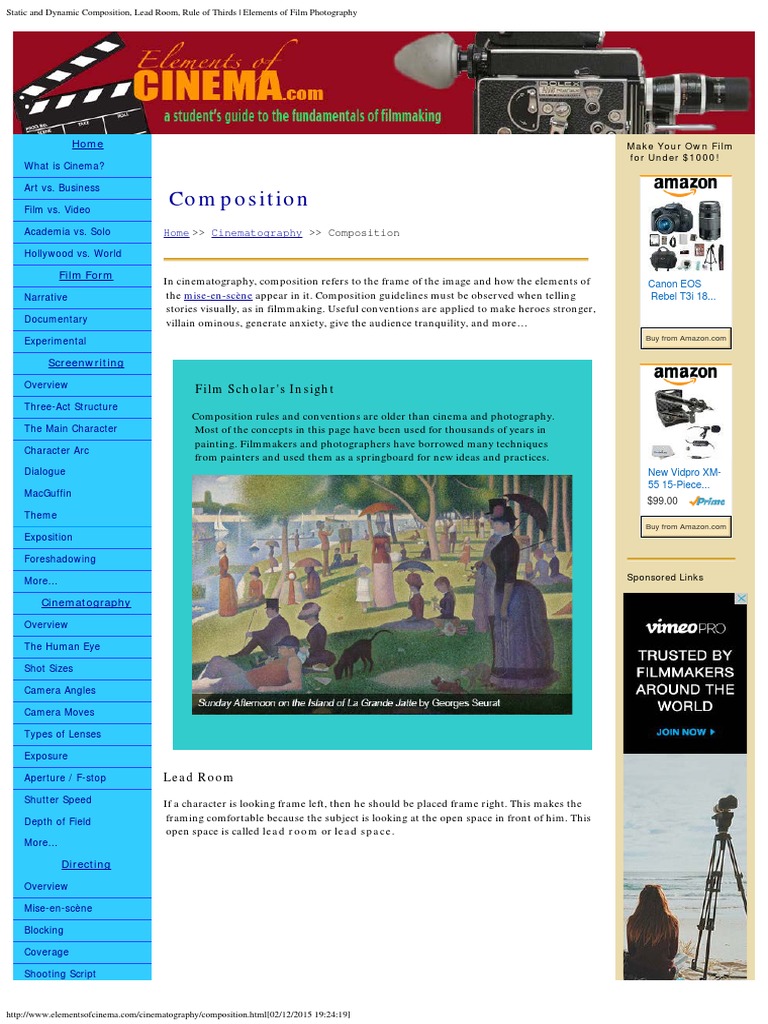 Static and Dynamic Composition - Elements of Film | PDF | Composition ...