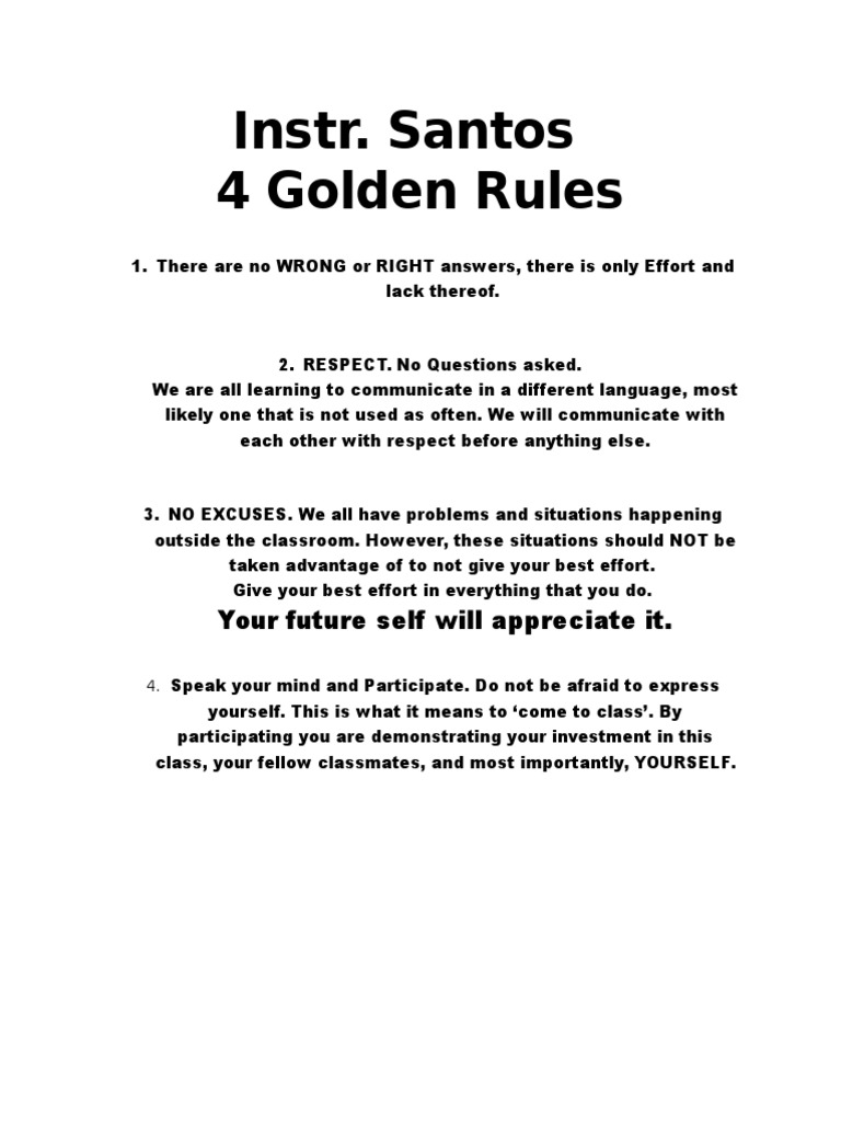 4 Golden Rules | PDF