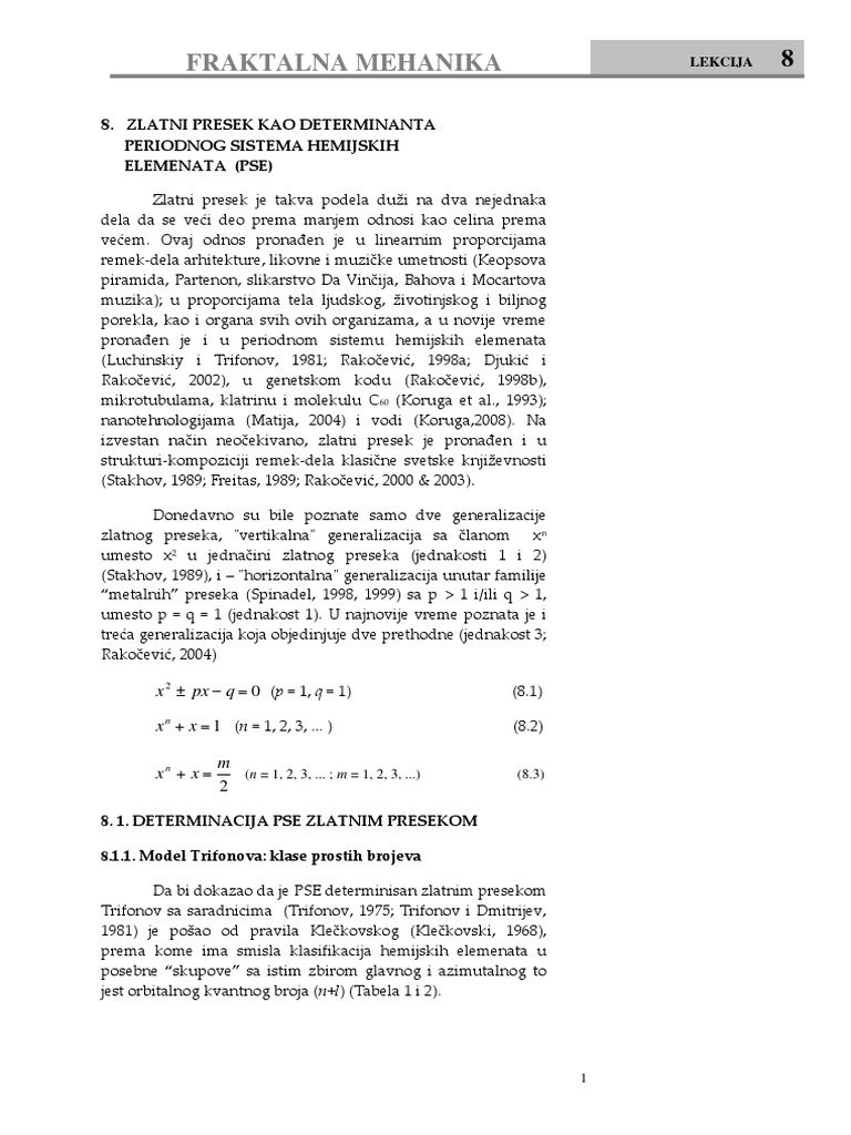 Zlatni Presek - Periodni Sistem Elemenata | PDF