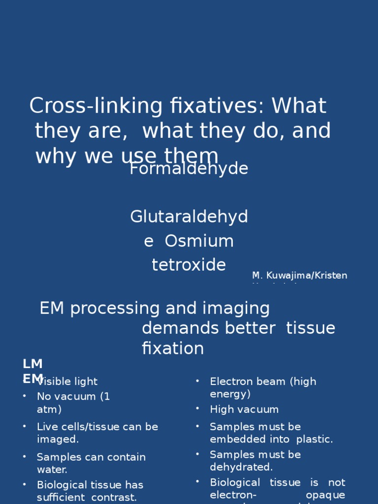 Tissue Fixation for Microscopy | PDF | Fixation (Histology) | Chemical ...