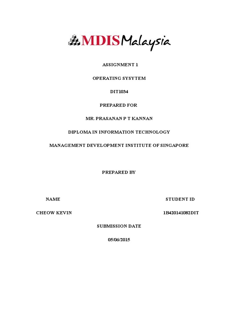 Assignment 1 Os Pdf Operating System Computer Program