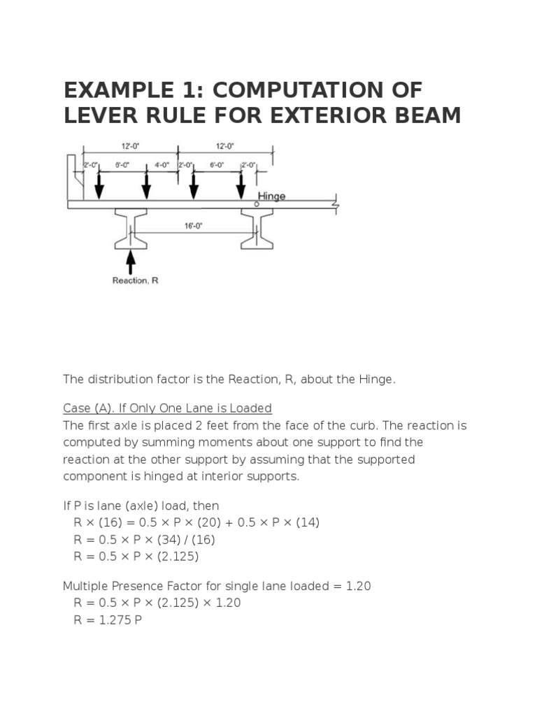 Example On Lever Rule For Bridge Engg. | PDF | Teaching Methods & Materials