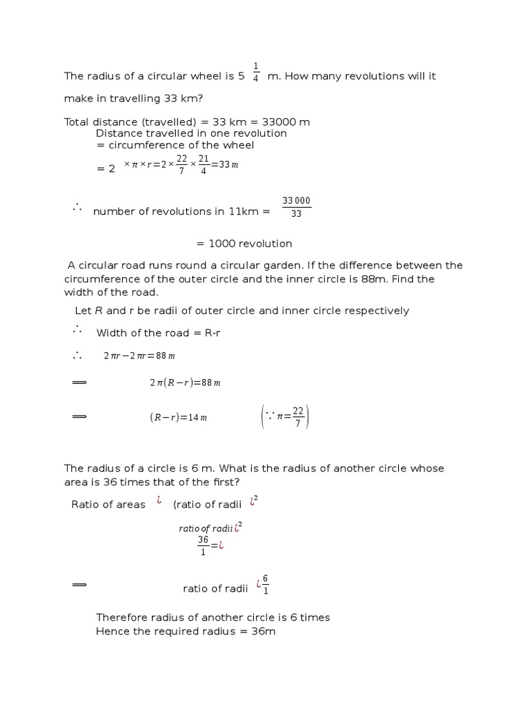 Circular Geometry Calculations Explained | PDF