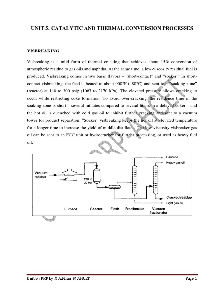 PRP Unit - 5 | PDF | Cracking (Chemistry) | Chemical Reactor