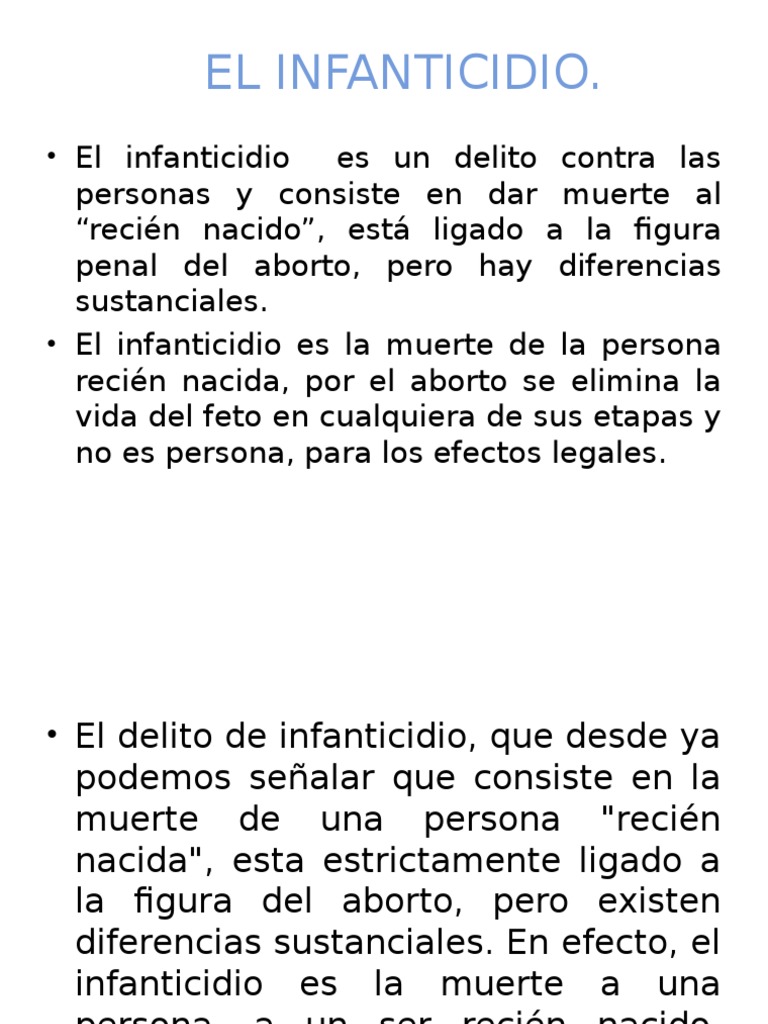 El Infanticidio | Homicidio | Suicidio